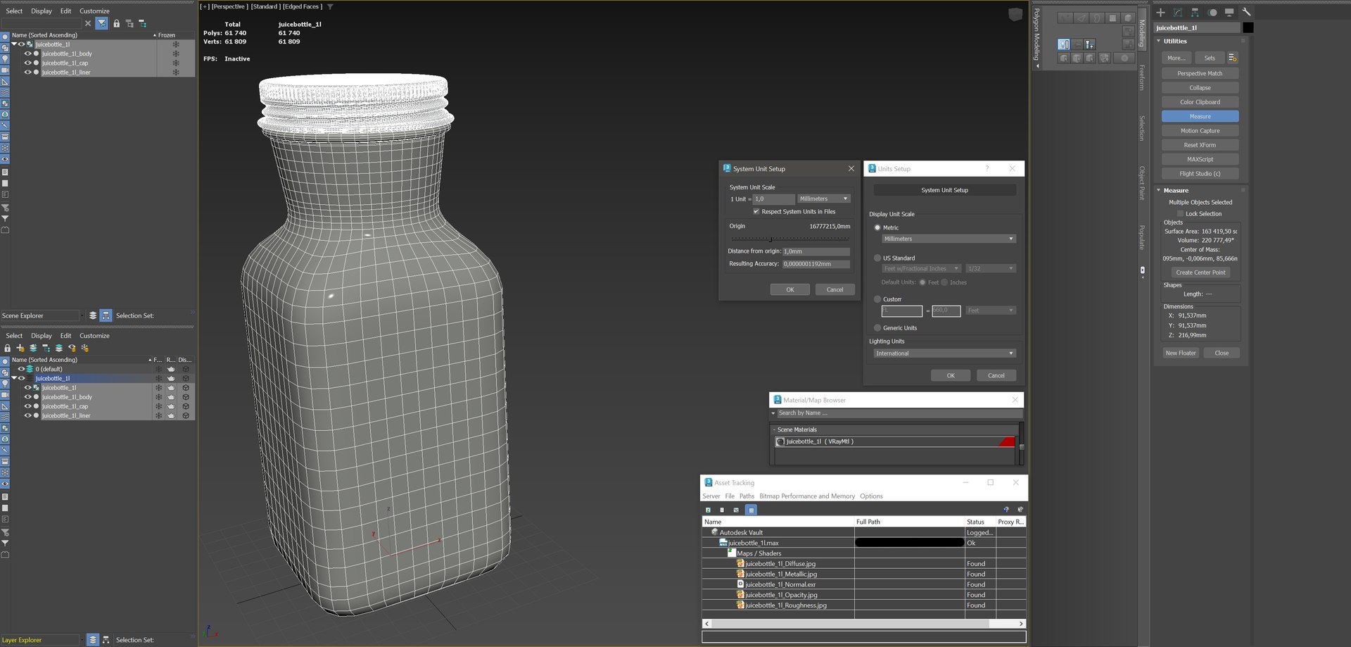 3D Model Juice Bottle 1L - TurboSquid 2257770