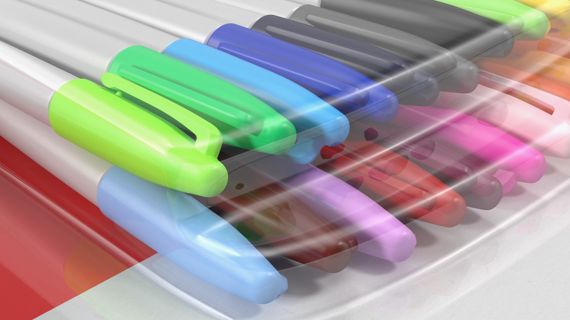 3D Permanent Markers 24 Assorted Colors - TurboSquid 1884858