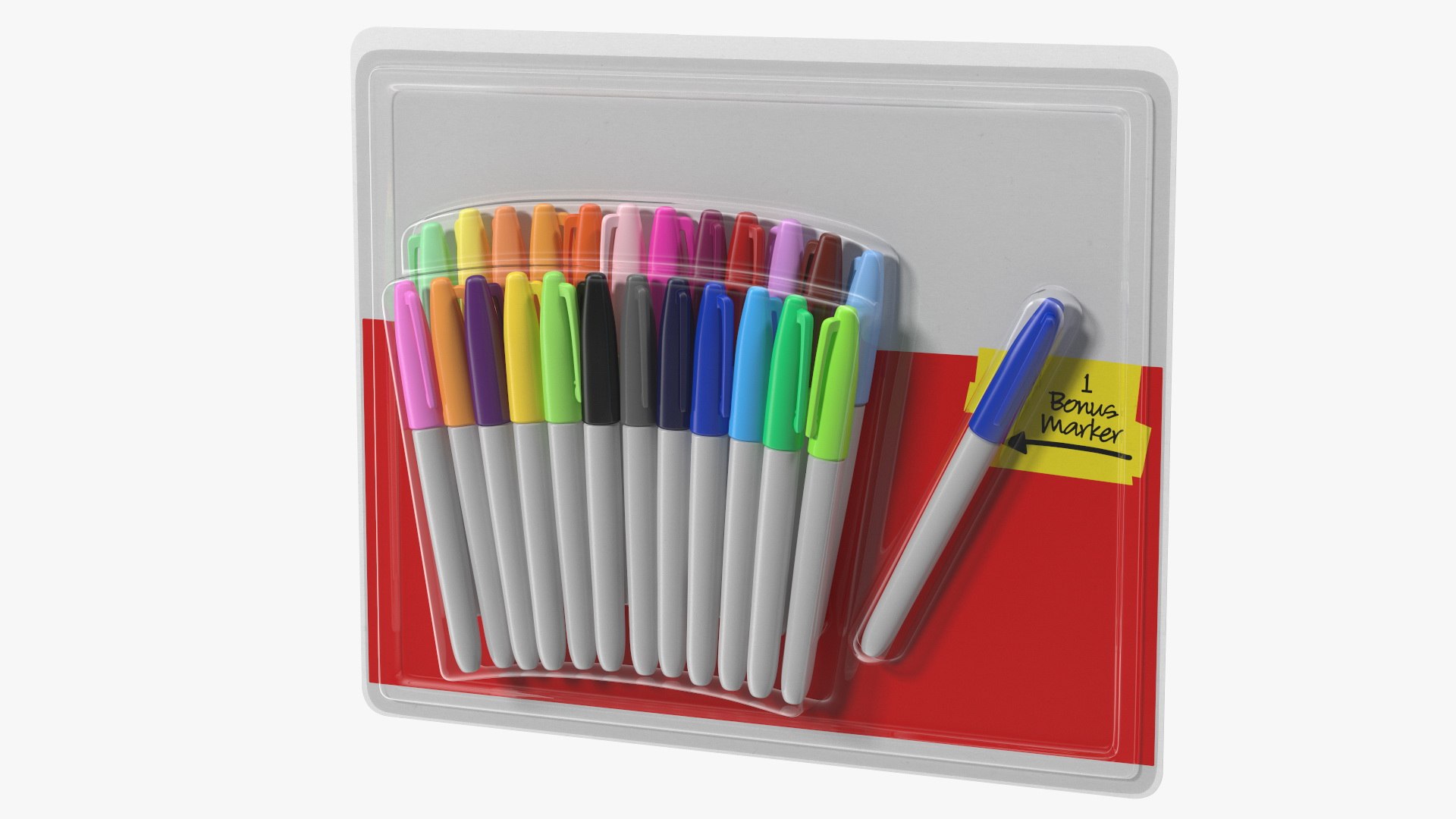 3D Permanent Markers 24 Assorted Colors - TurboSquid 1884858