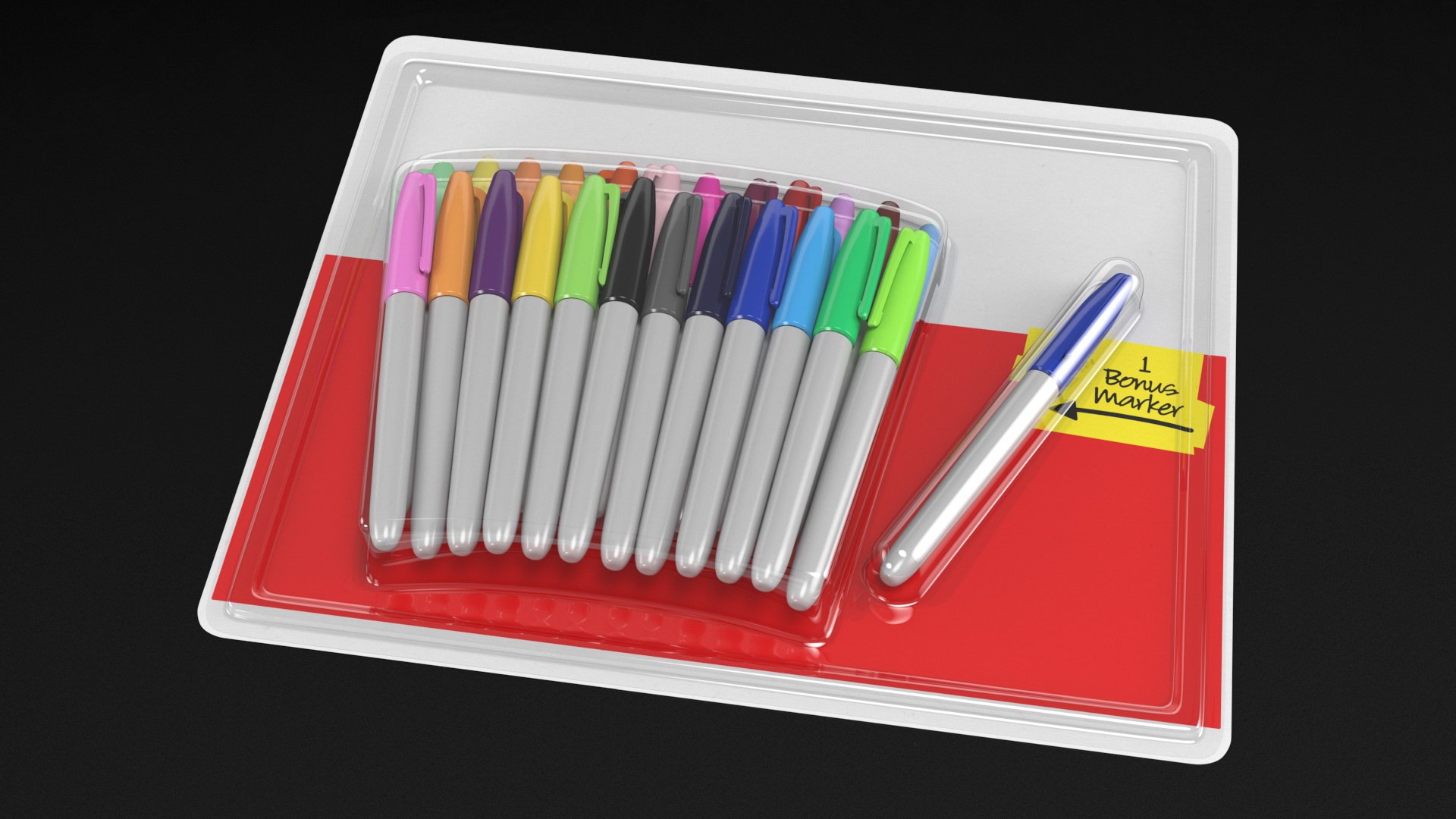 3D Permanent Markers 24 Assorted Colors - TurboSquid 1884858