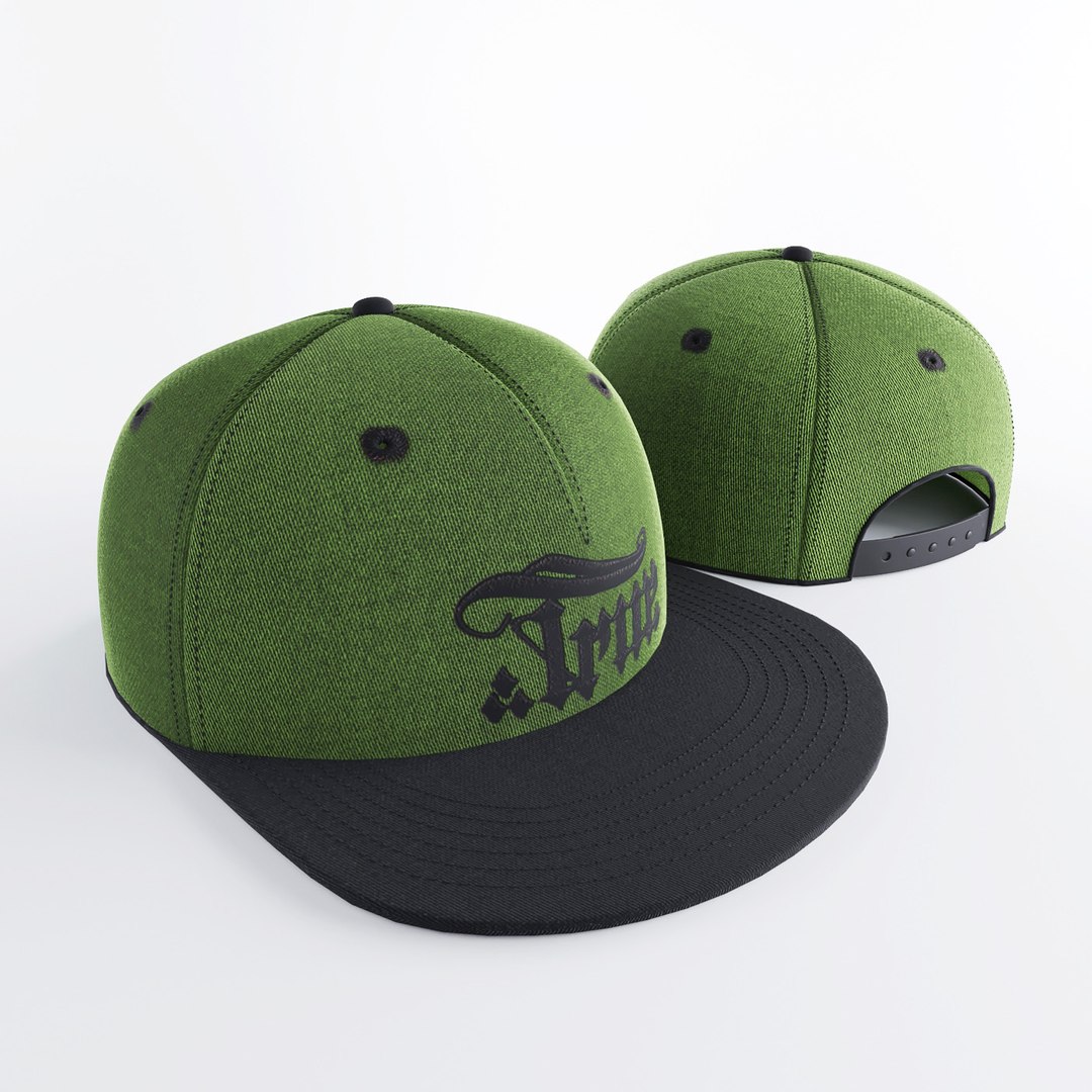 Snapback Green 3d Obj