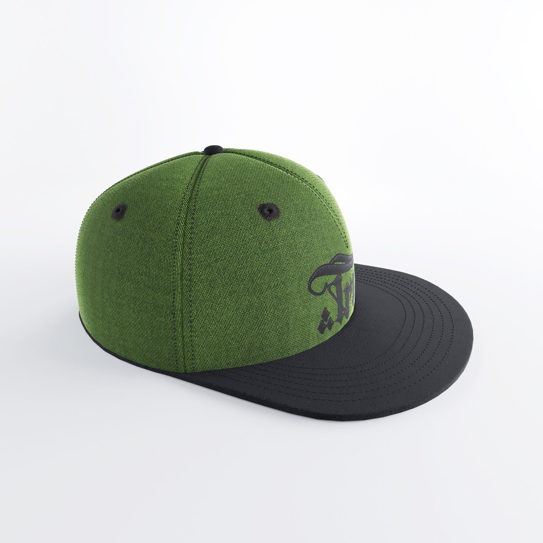Snapback Green 3d Obj