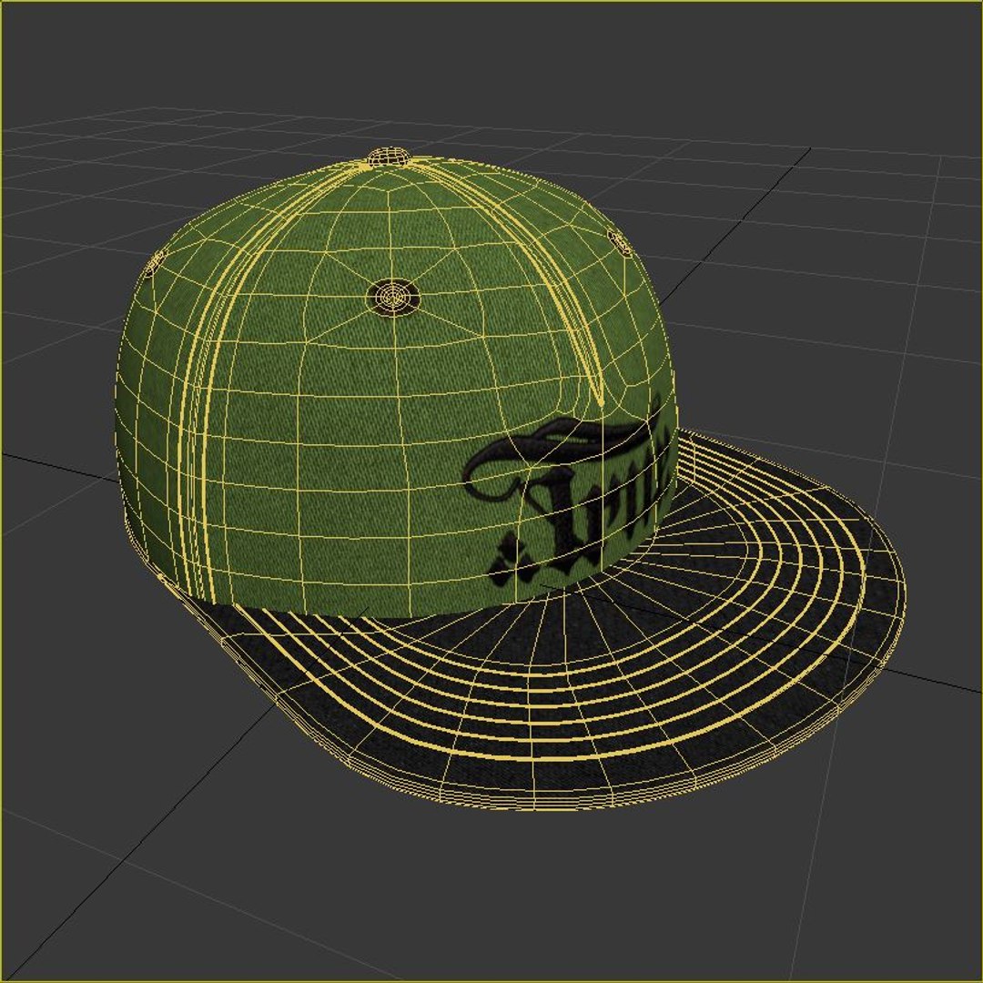 Snapback Green 3d Obj