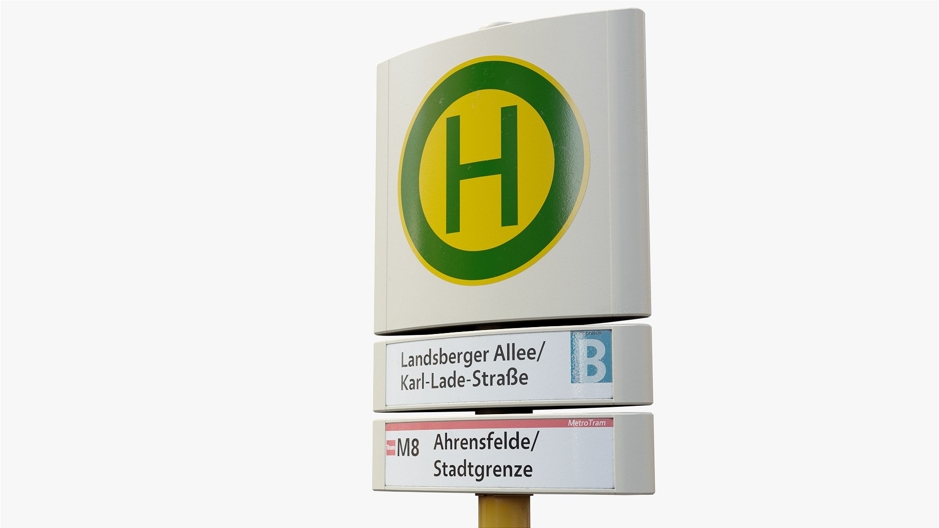 Typical German Bus And Tram Stop With Sign From Berlin 3D Model ...