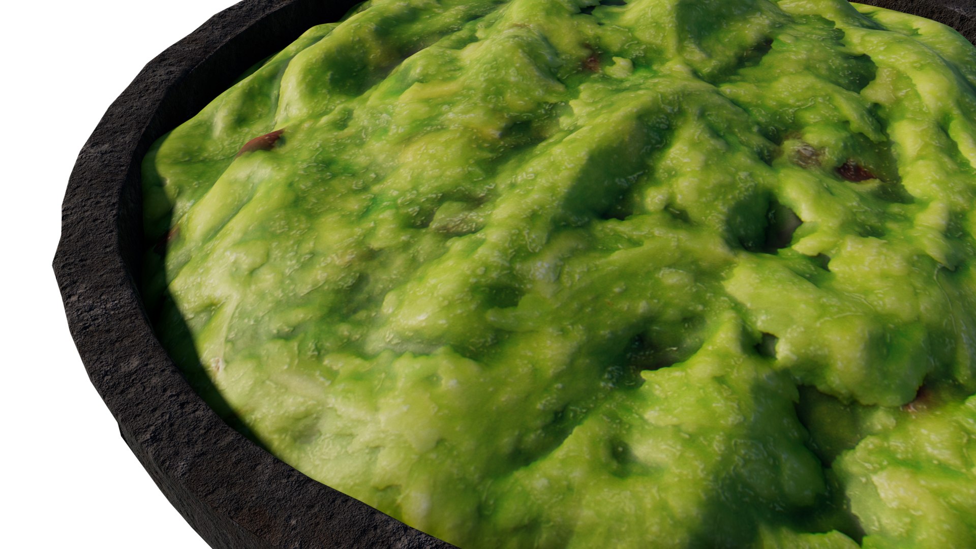 Stone bowl w guacamole 3D model - TurboSquid 1968978