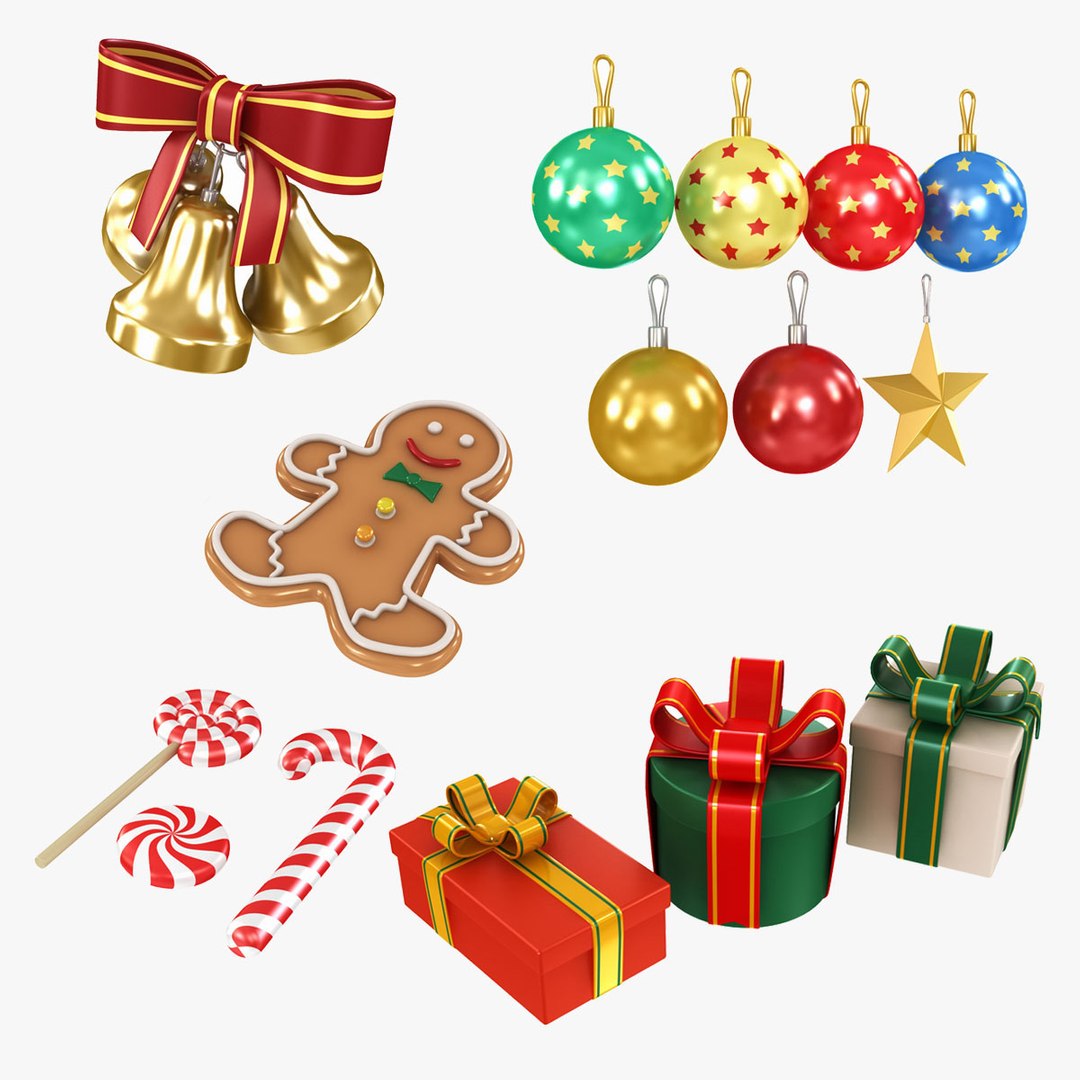 Christmas Element 5 In 1 3D Model - TurboSquid 2003407