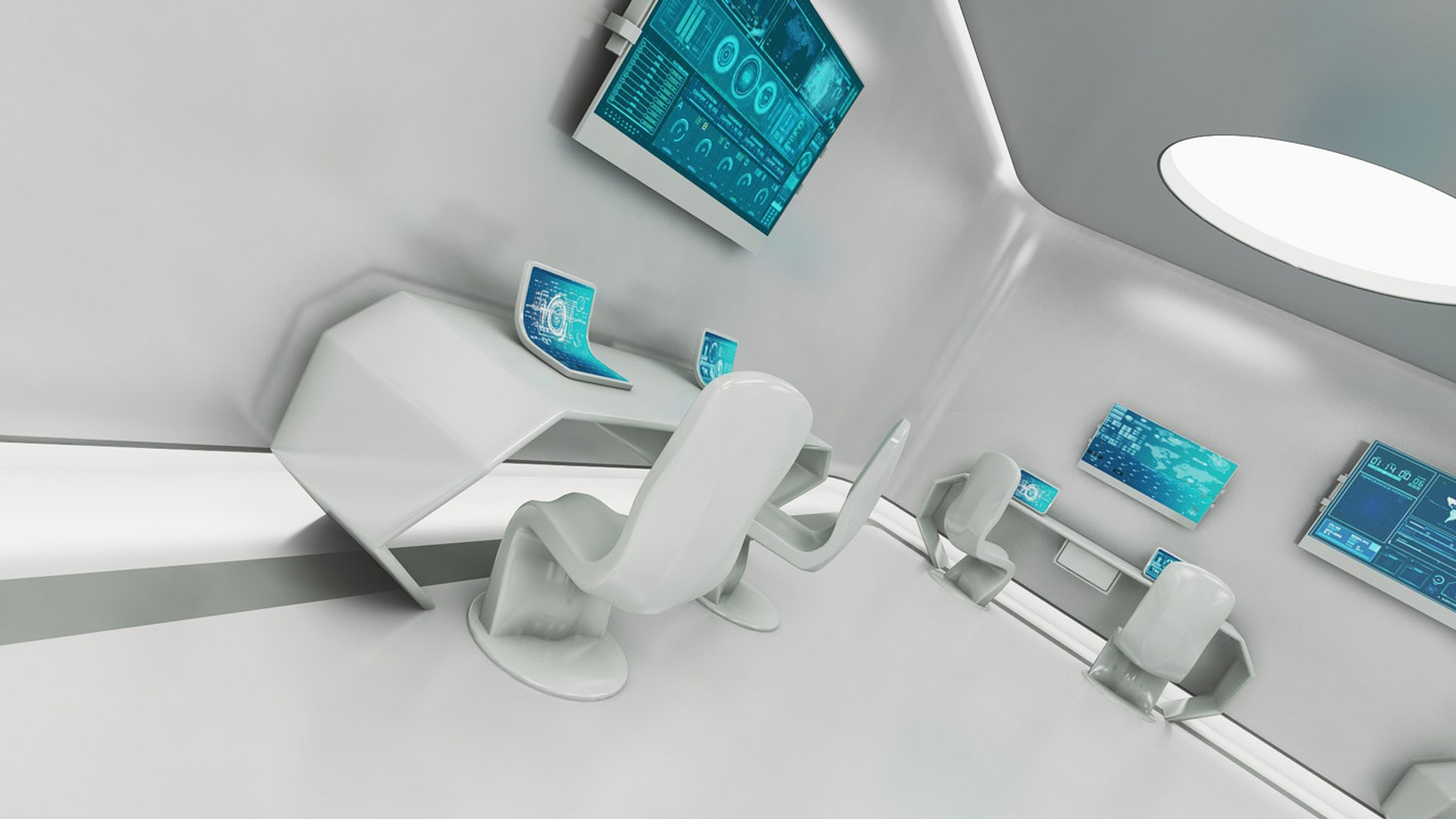 3D sci-fi control room corridor model - TurboSquid 1441191