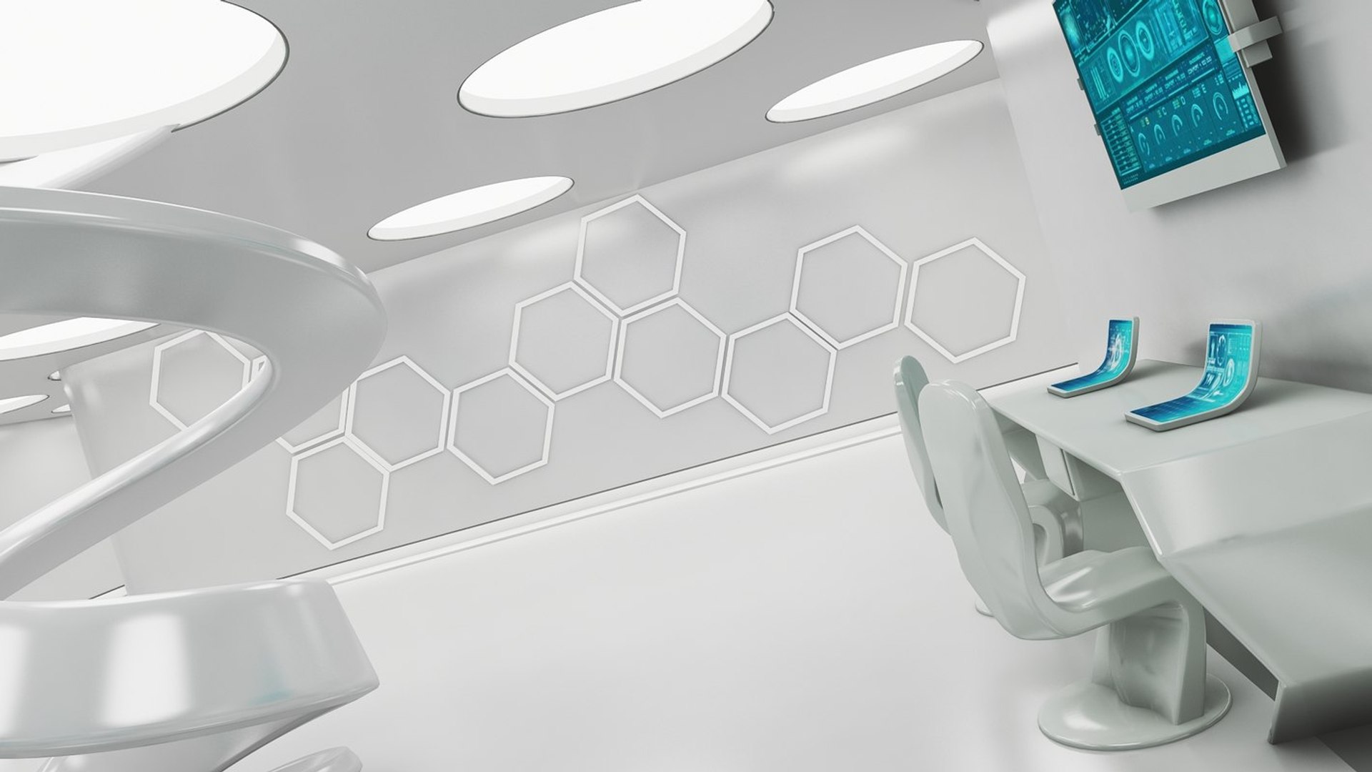 3D sci-fi control room corridor model - TurboSquid 1441191