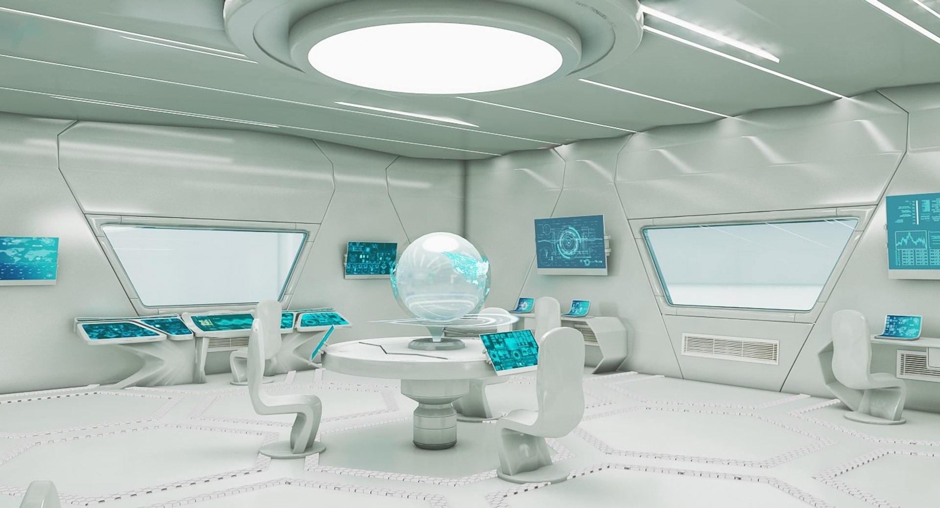 3D sci-fi control room corridor model - TurboSquid 1441191