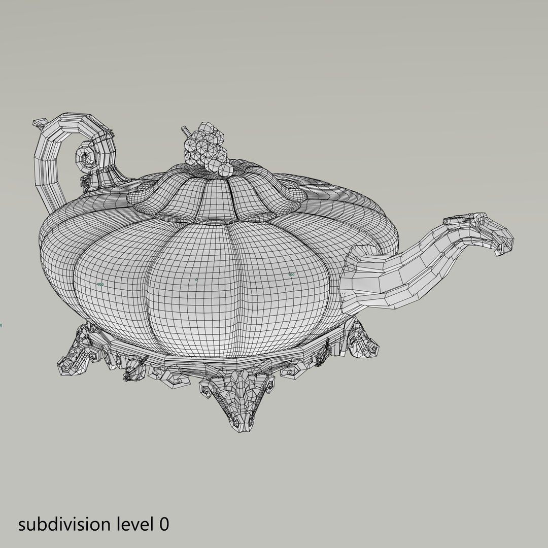 Antique Irish Teapot 3d Obj