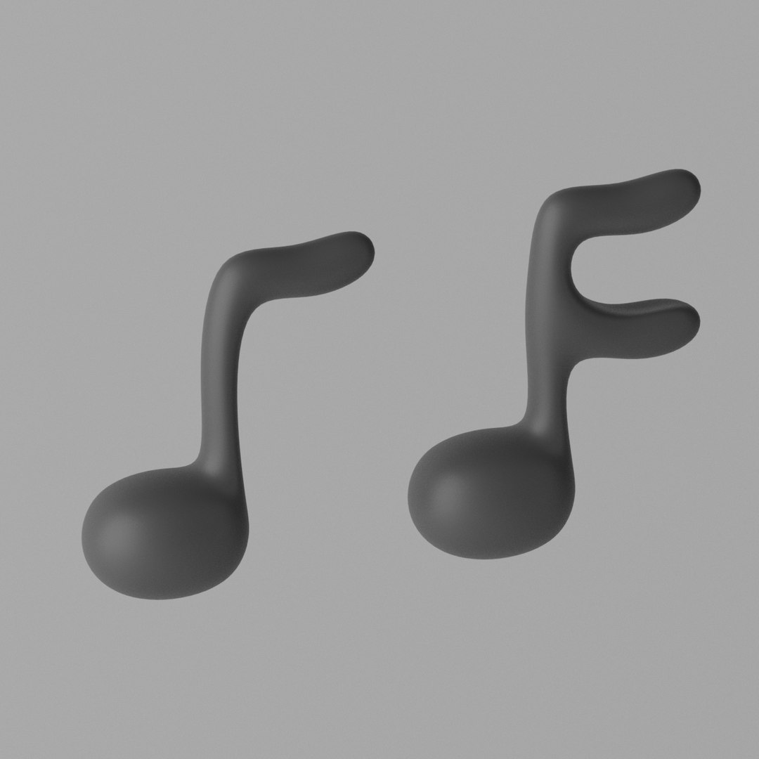 3D Cartoon Musical Note - TurboSquid 1919588