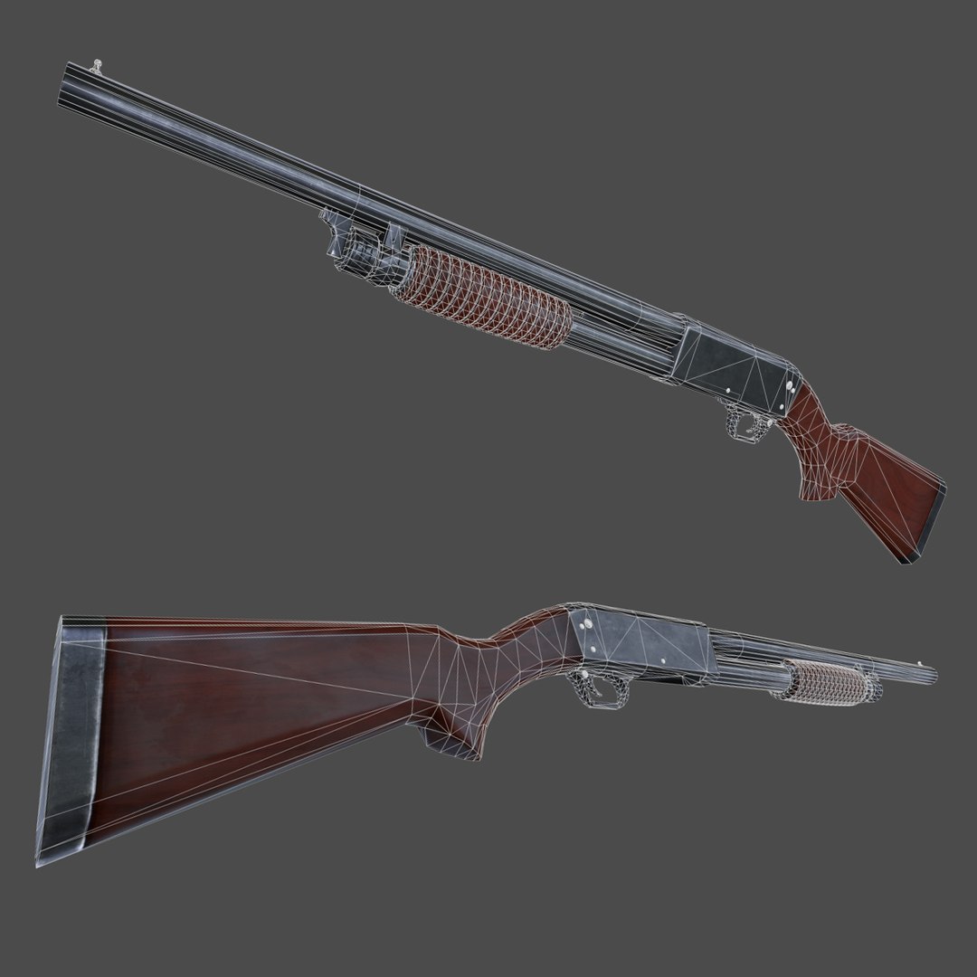 3d Ithaca M37 Shotgun