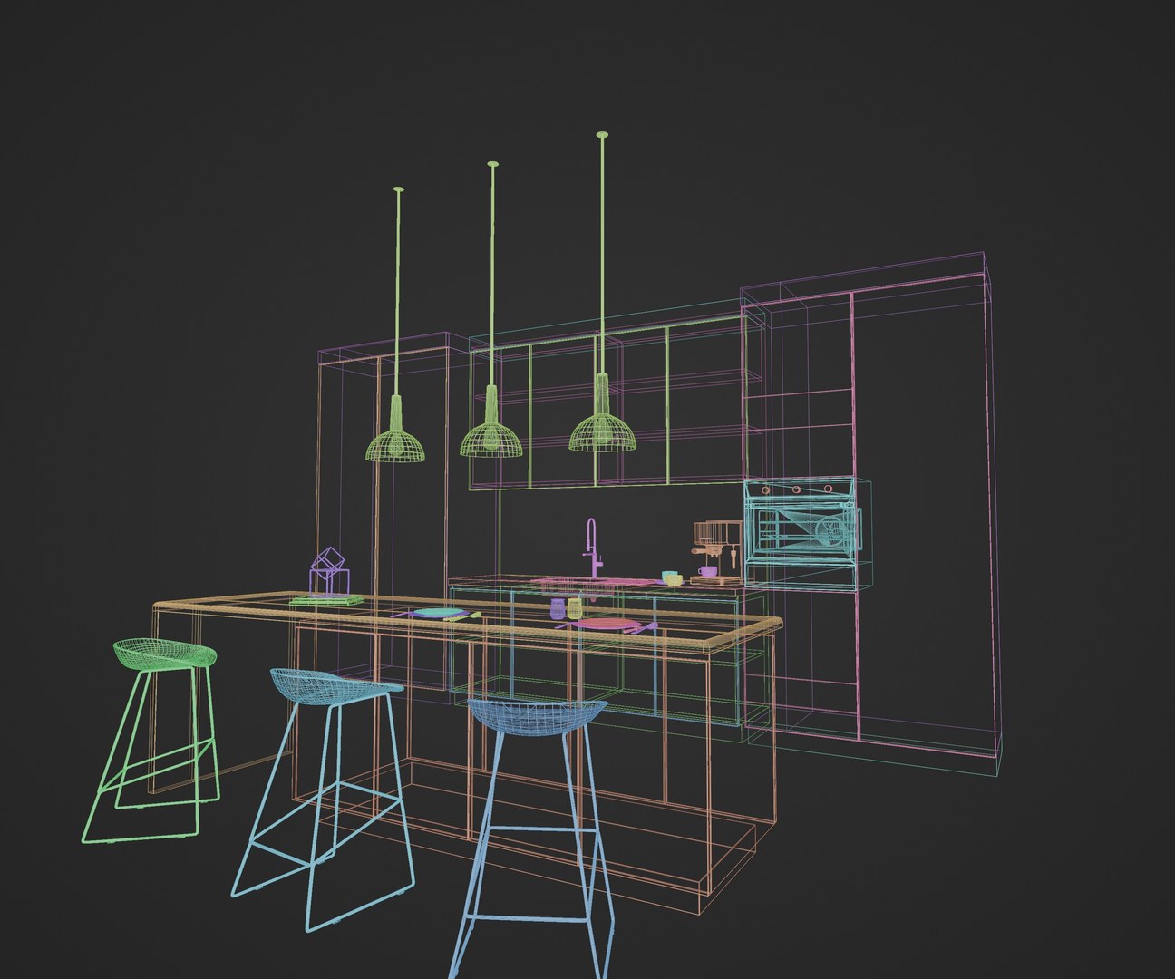 Modern Kitchen 3D model - TurboSquid 1902537