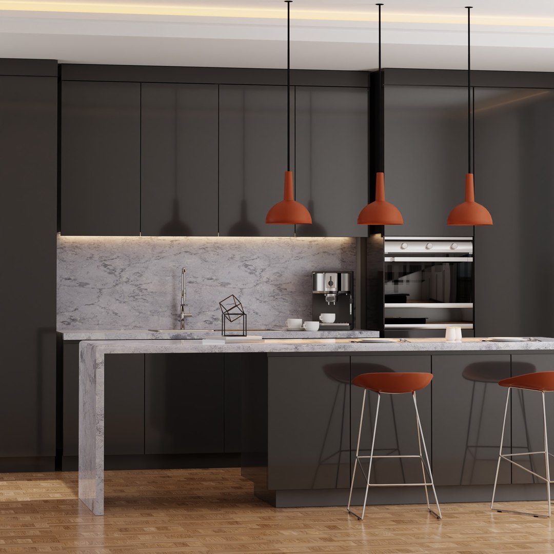 Modern Kitchen 3D model - TurboSquid 1902537