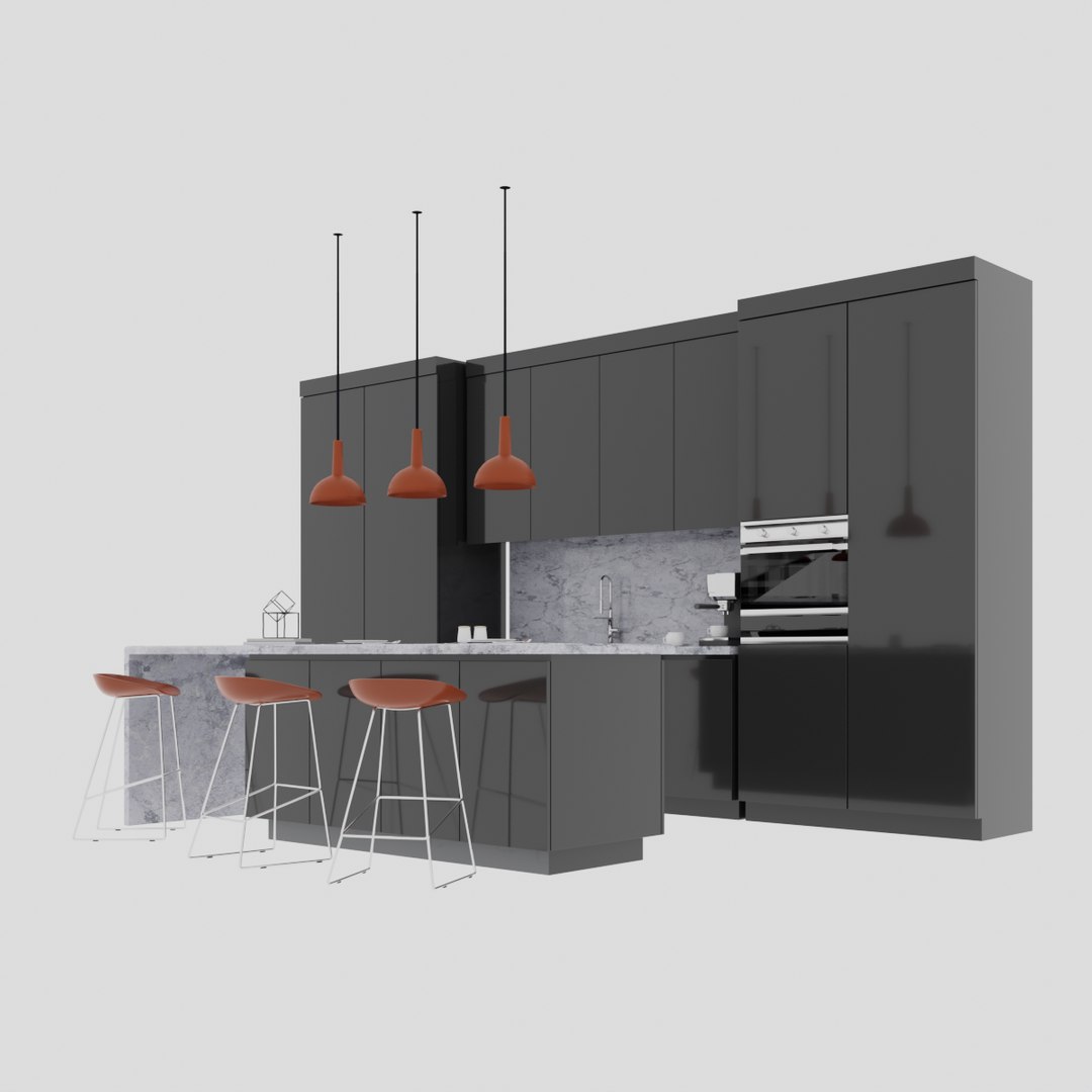 Modern Kitchen 3D model - TurboSquid 1902537