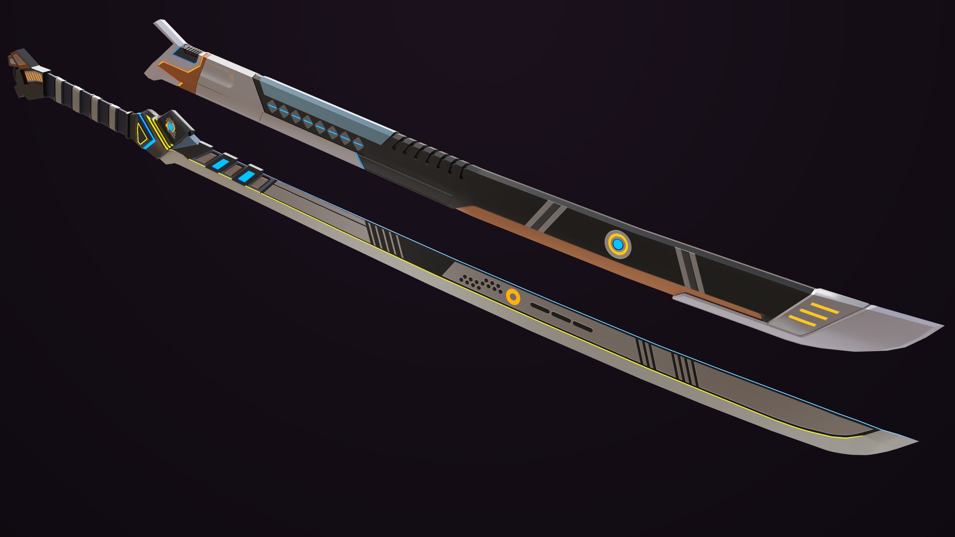 3D Sci-Fi Sword 01 All PBR Unity UE Textures Included Model ...