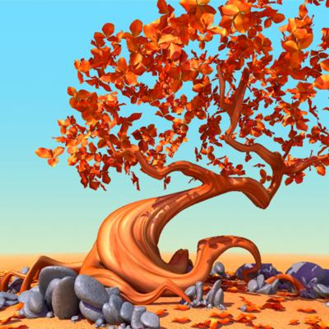 cartoon tree 3d model