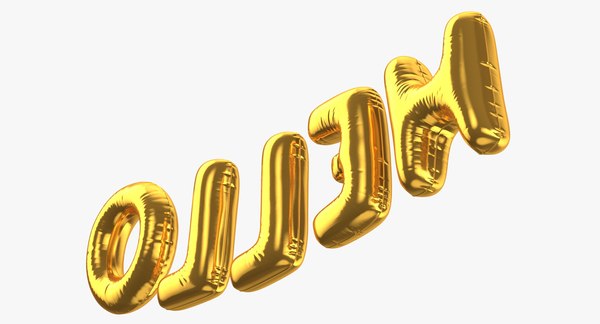 3D Foil Balloon Words Hello Gold model - TurboSquid 1740086
