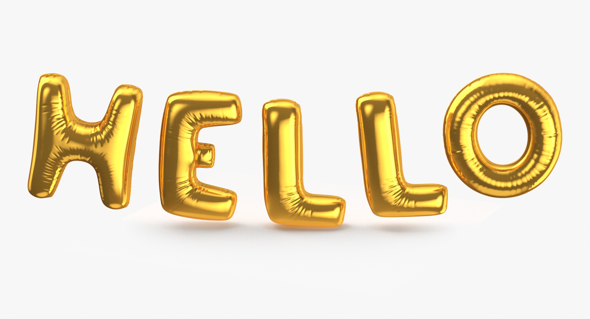 3D Foil Balloon Words Hello Gold model - TurboSquid 1740086