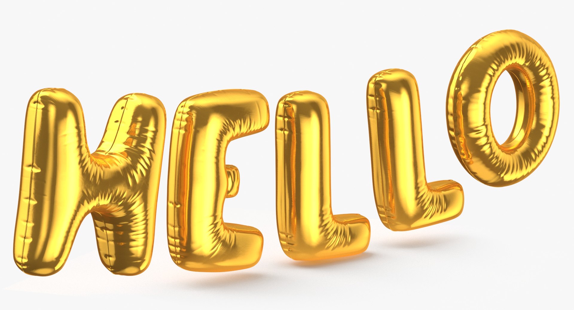 3D Foil Balloon Words Hello Gold model - TurboSquid 1740086