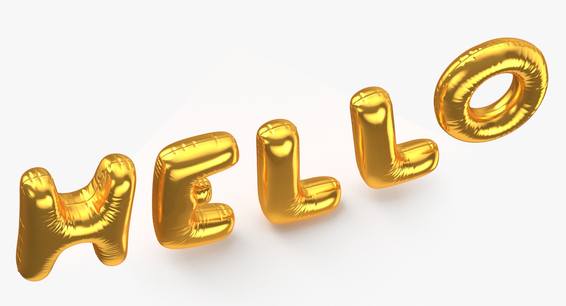 3D Foil Balloon Words Hello Gold model - TurboSquid 1740086