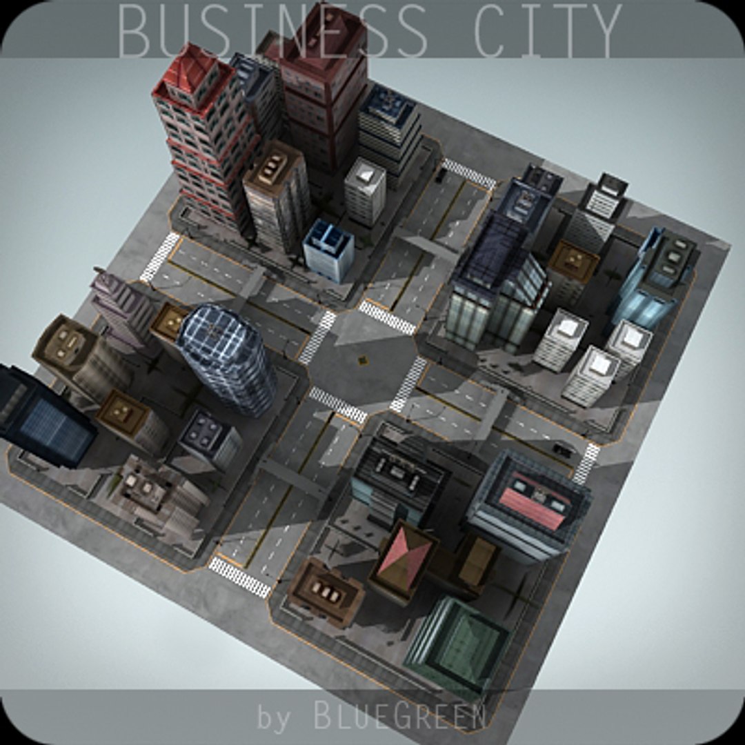 Business City Buildings 3d Obj