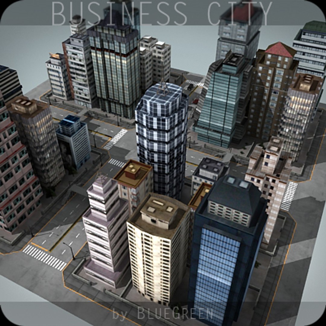Business City Buildings 3d Obj