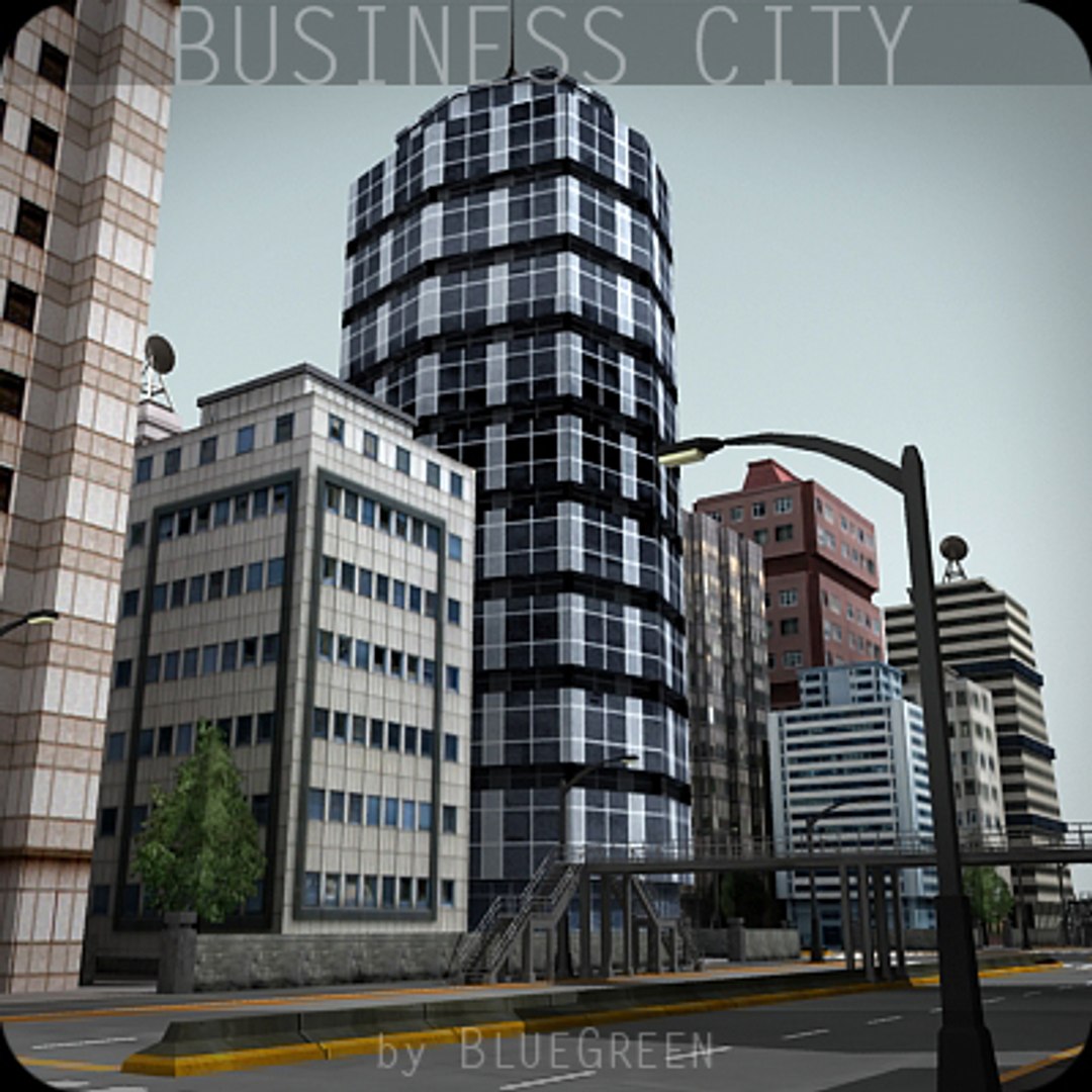 Business City Buildings 3d Obj