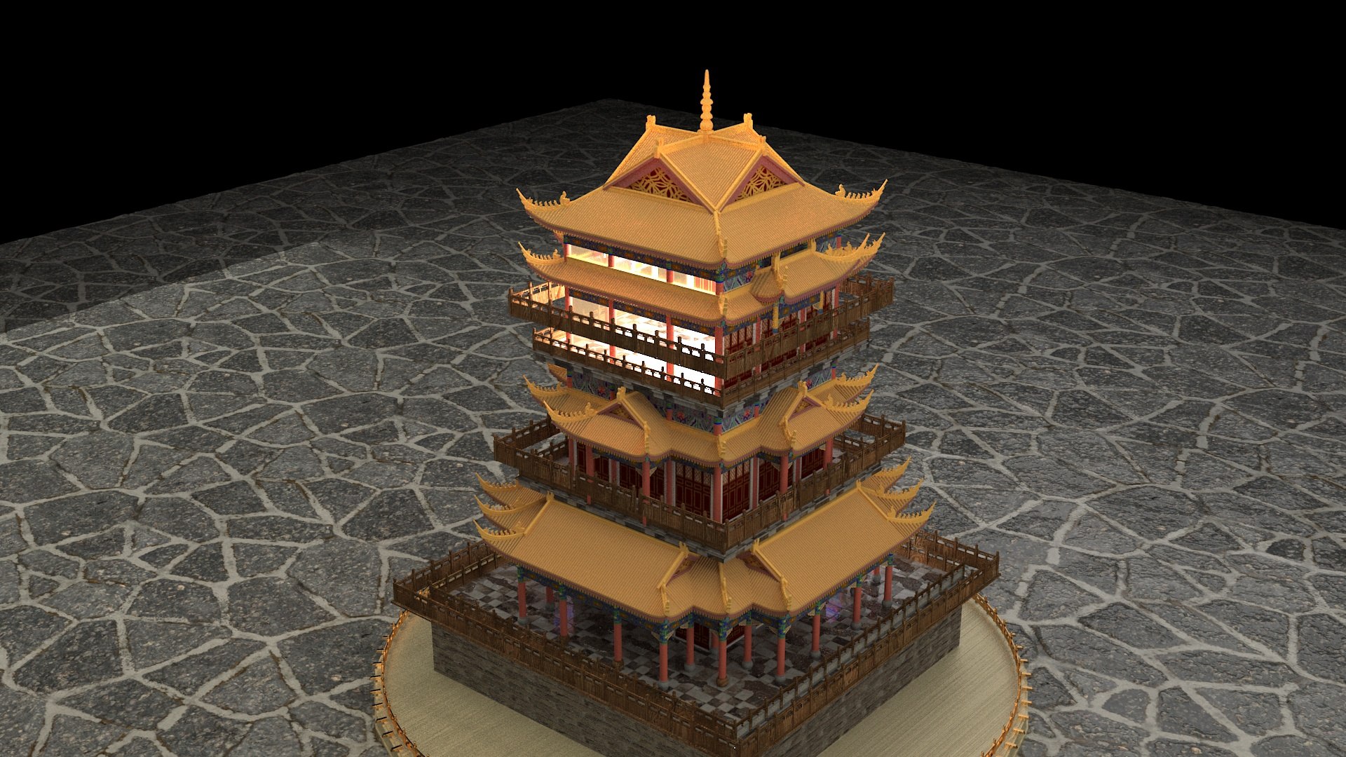 3D Model Chinese Ancient Tower - TurboSquid 1916482