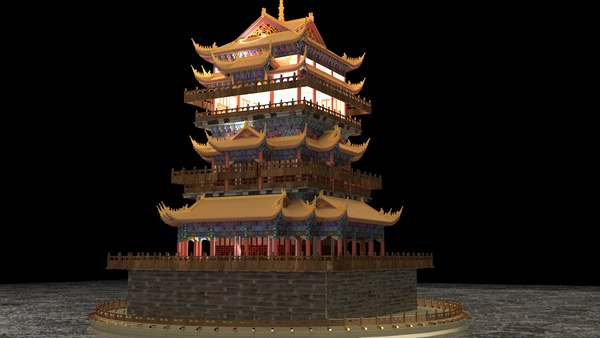 3D model Chinese ancient tower - TurboSquid 1916482