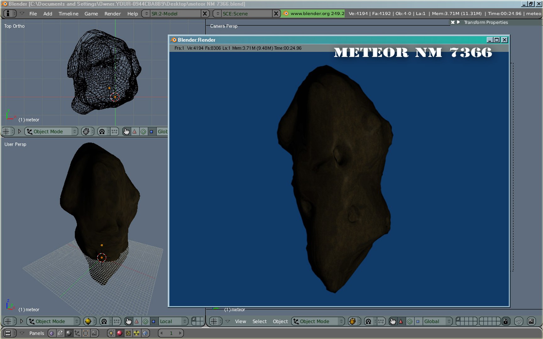 Free Meteor End 3d Model