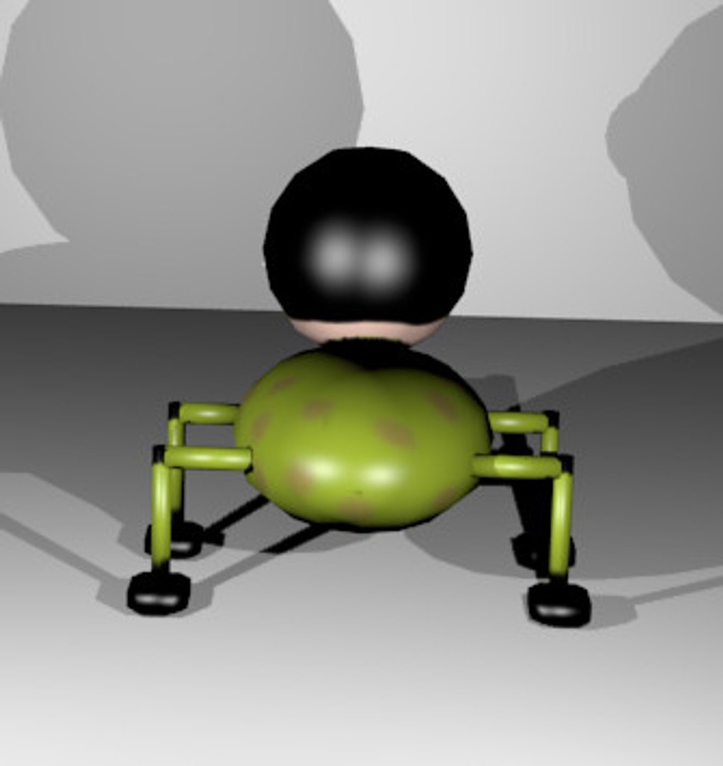 Low-poly Monster Zombie Spider 3d Fbx