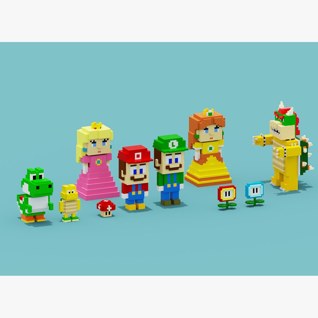 Voxel Super Mario Characters Modelo 3D - TurboSquid 1962259