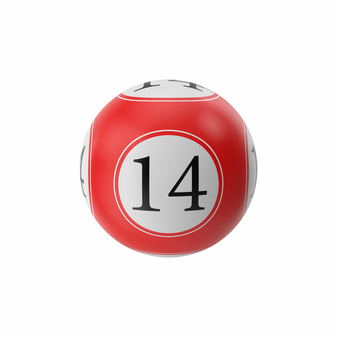 3D Bingo Ball 14 Model - TurboSquid 2323748