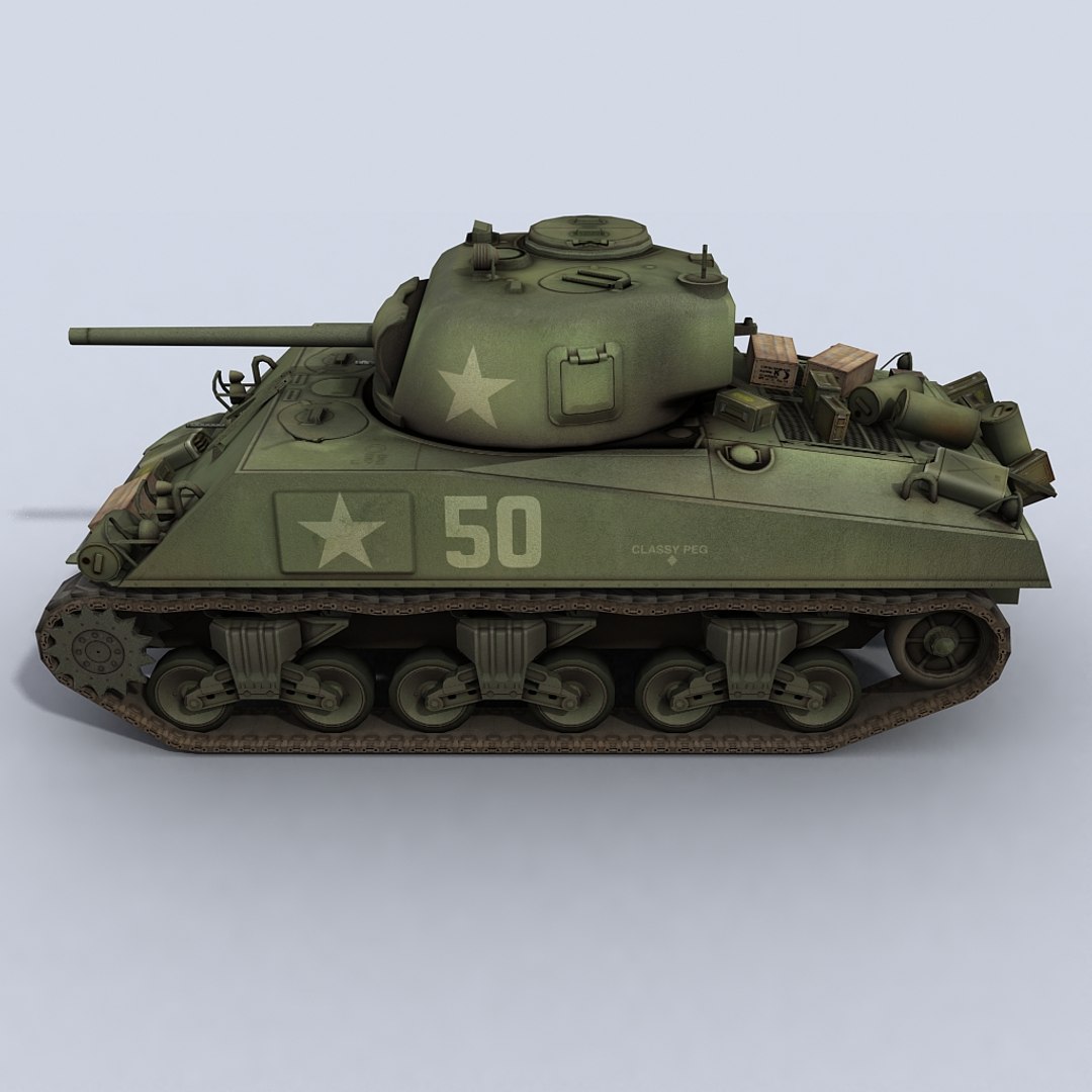 m4a3 sherman u s 3d model