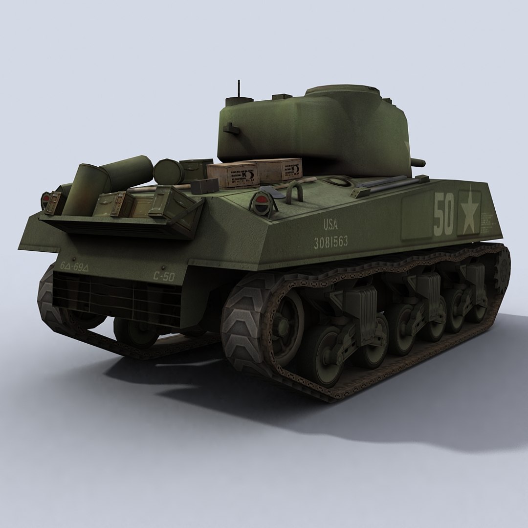 m4a3 sherman u s 3d model