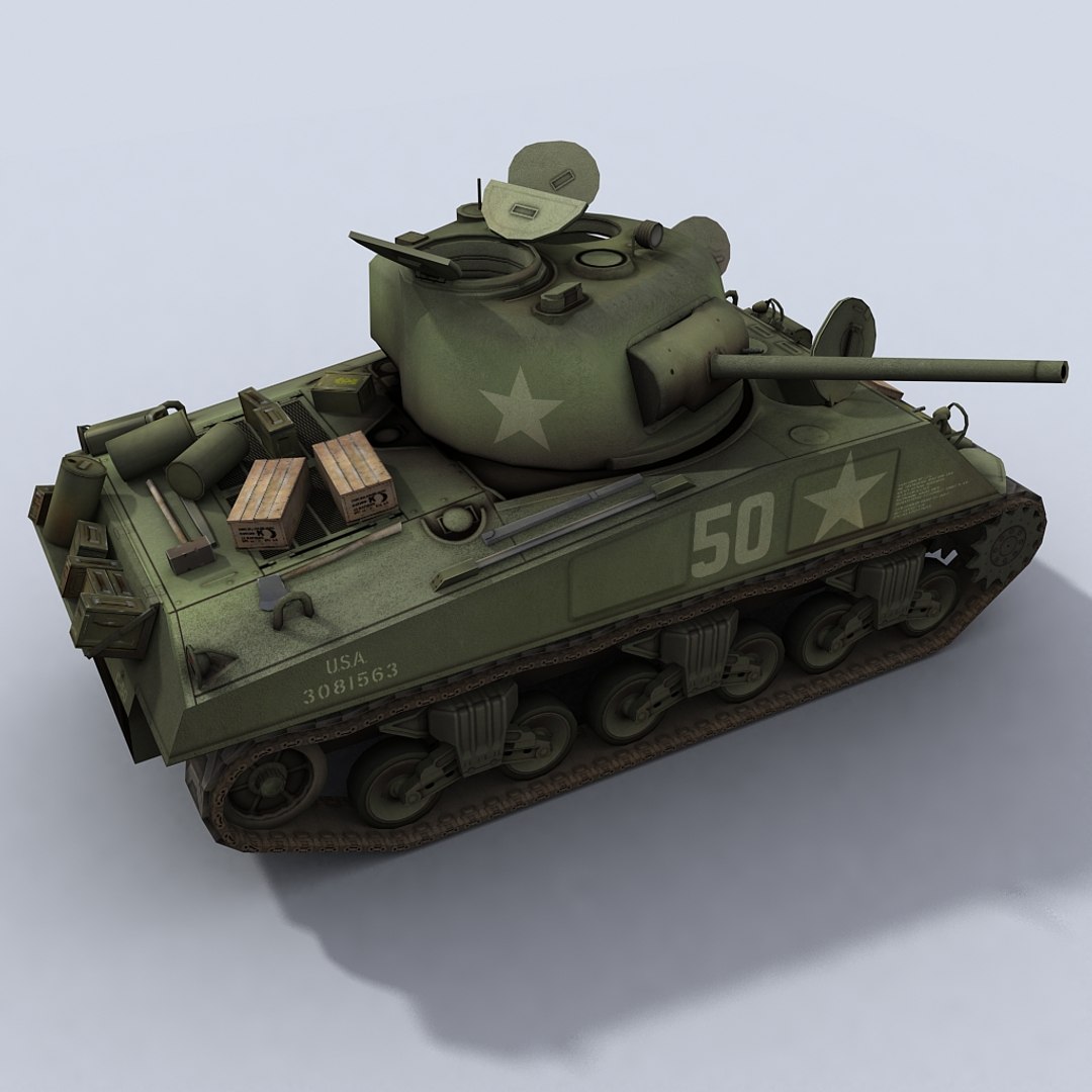 m4a3 sherman u s 3d model