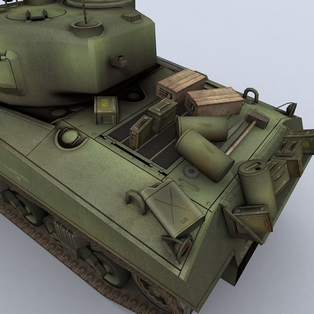 m4a3 sherman u s 3d model