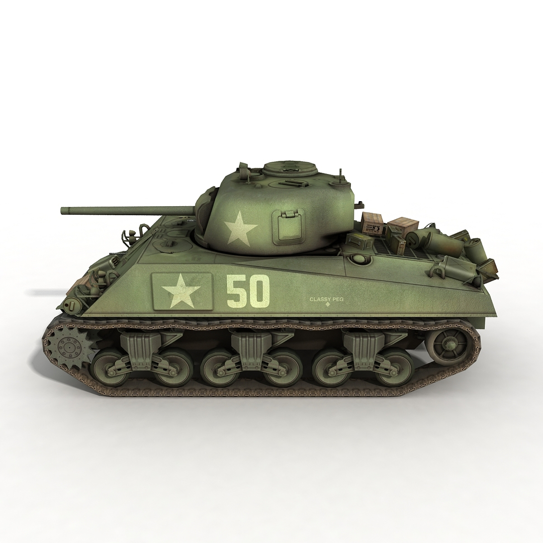 m4a3 sherman u s 3d model