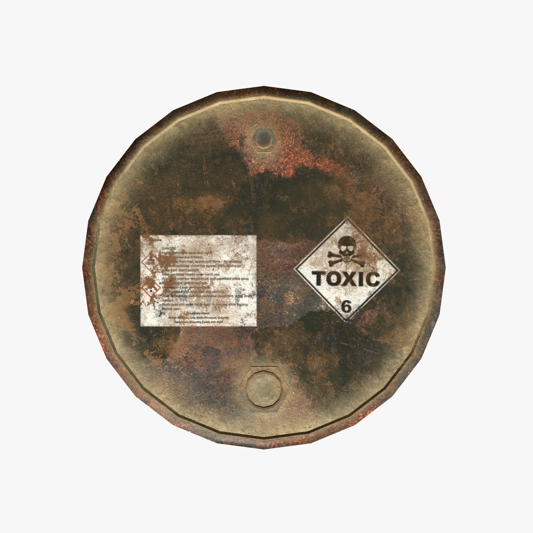 3d Barrel Toxic Rusty Model