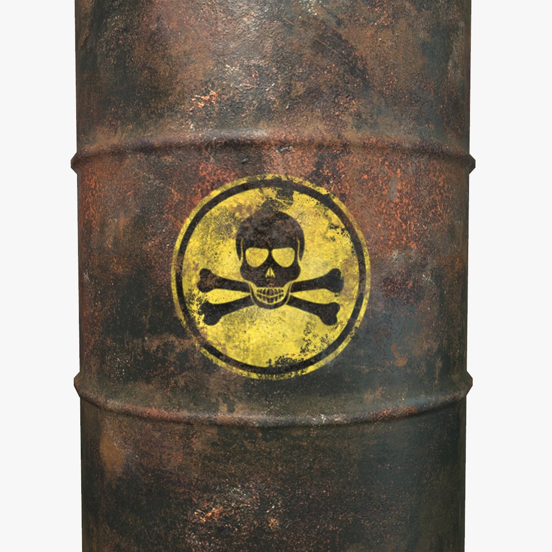3d Barrel Toxic Rusty Model