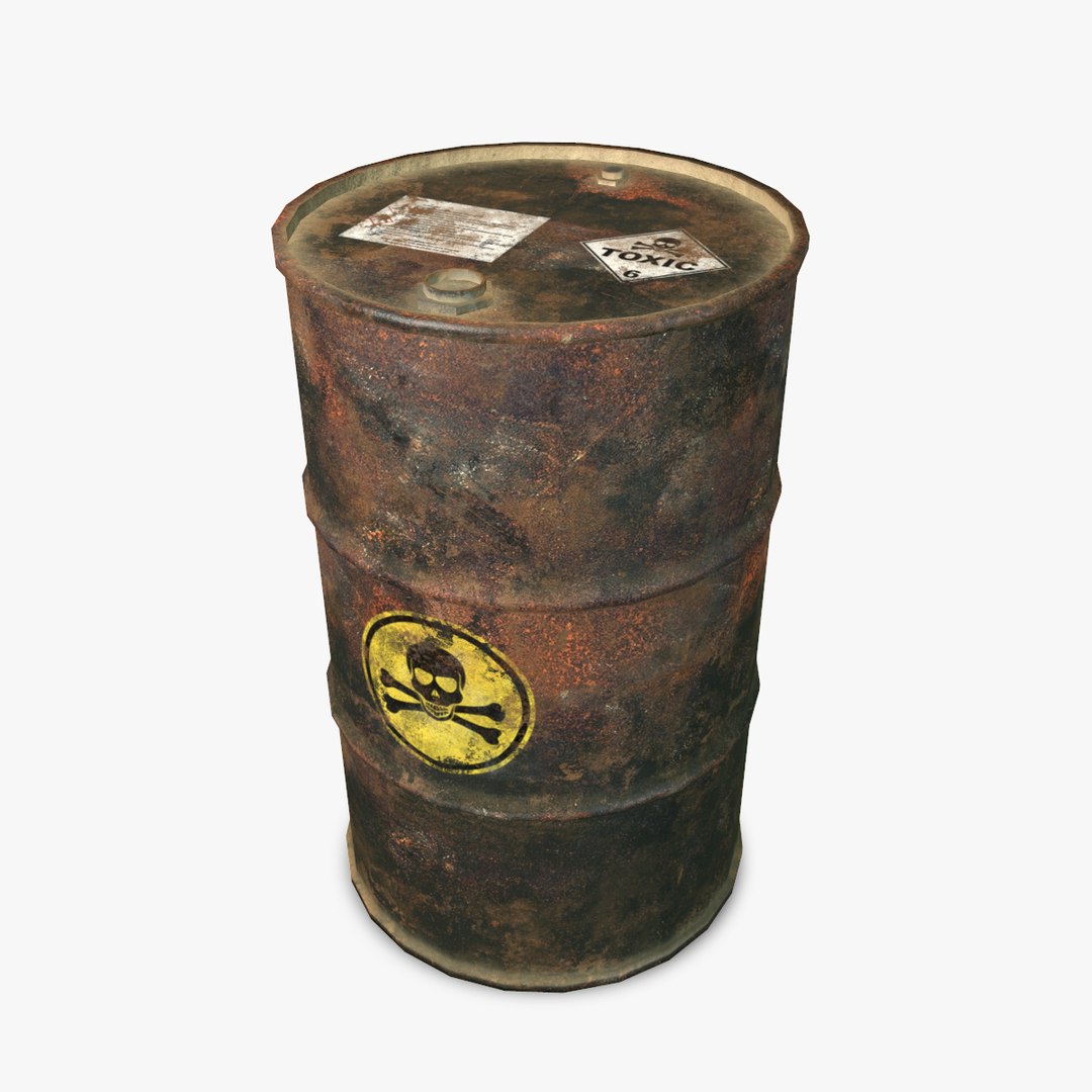 3d Barrel Toxic Rusty Model