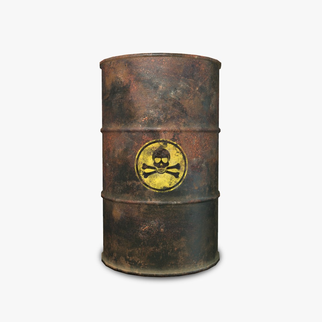 3d barrel toxic rusty model