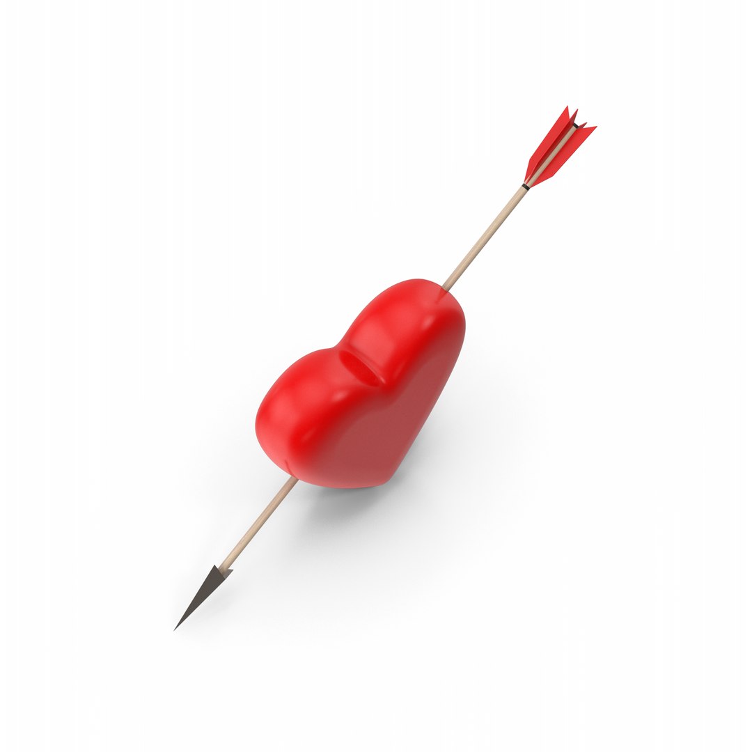 Arrow Hitting Red Heart Symbol 3D Model - TurboSquid 2220908