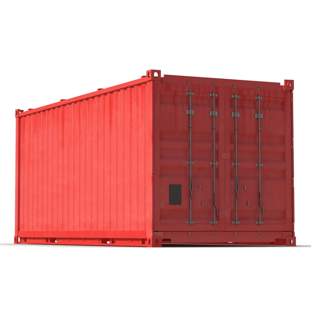 collapsible iso container red c4d