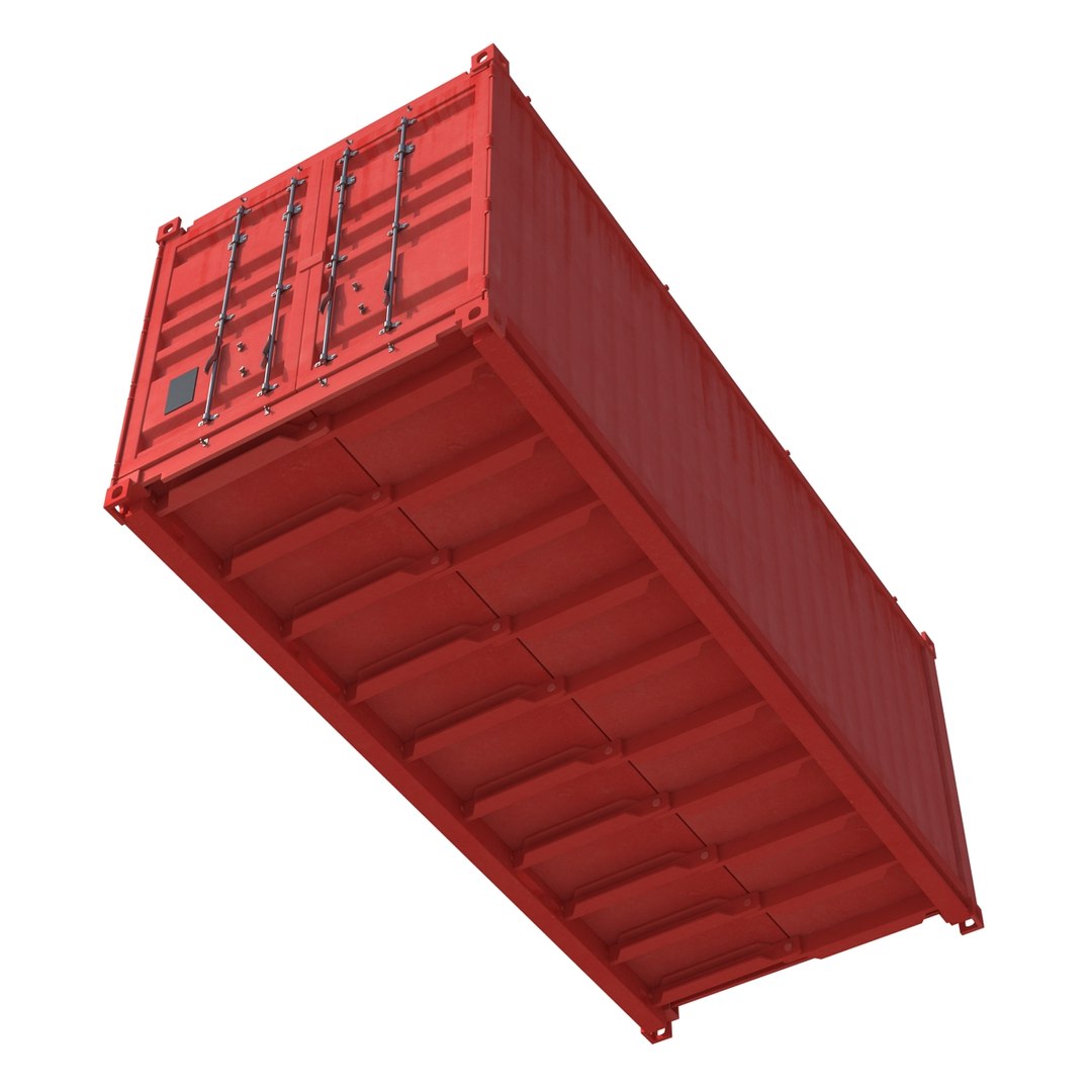 collapsible iso container red c4d