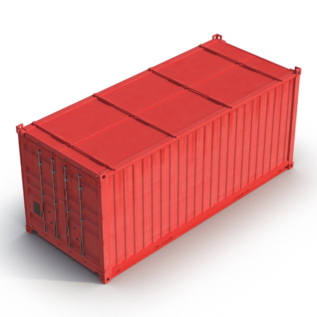 collapsible iso container red c4d