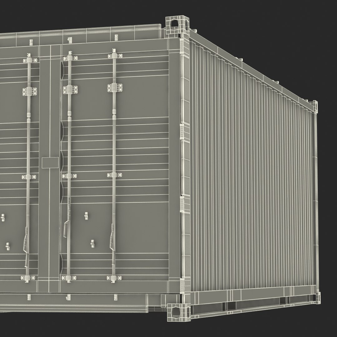 collapsible iso container red c4d
