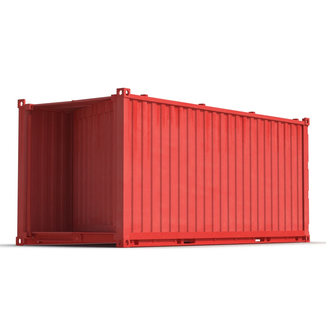 collapsible iso container red c4d