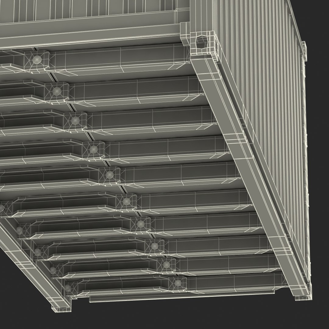 collapsible iso container red c4d